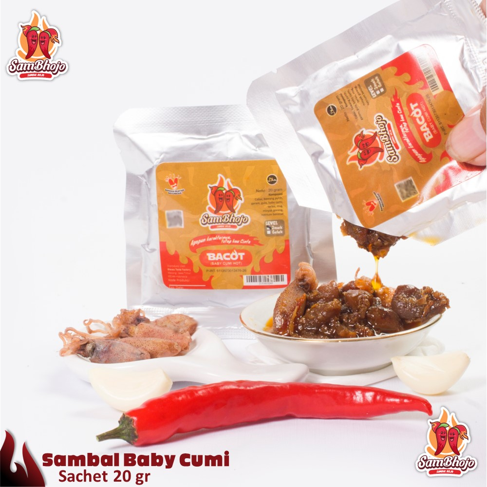 Jual SamBhojo - Sambal Baby Cumi Nagih (Bojo Byucin) Kemasan Sachet ...