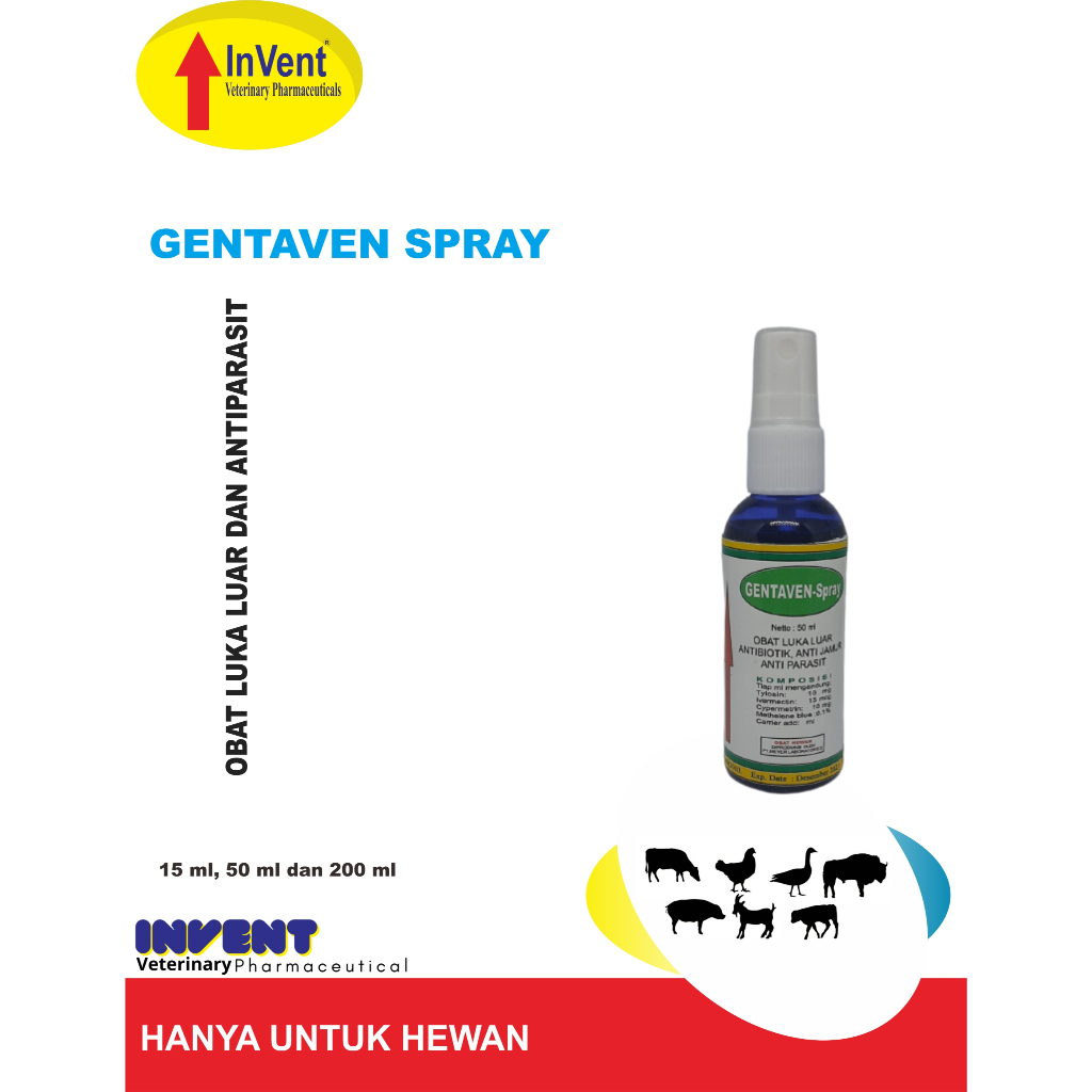 Jual Obat Hewan GENTAVEN Spray - Invent Obat Luka Luar dan Anti Parasit ...