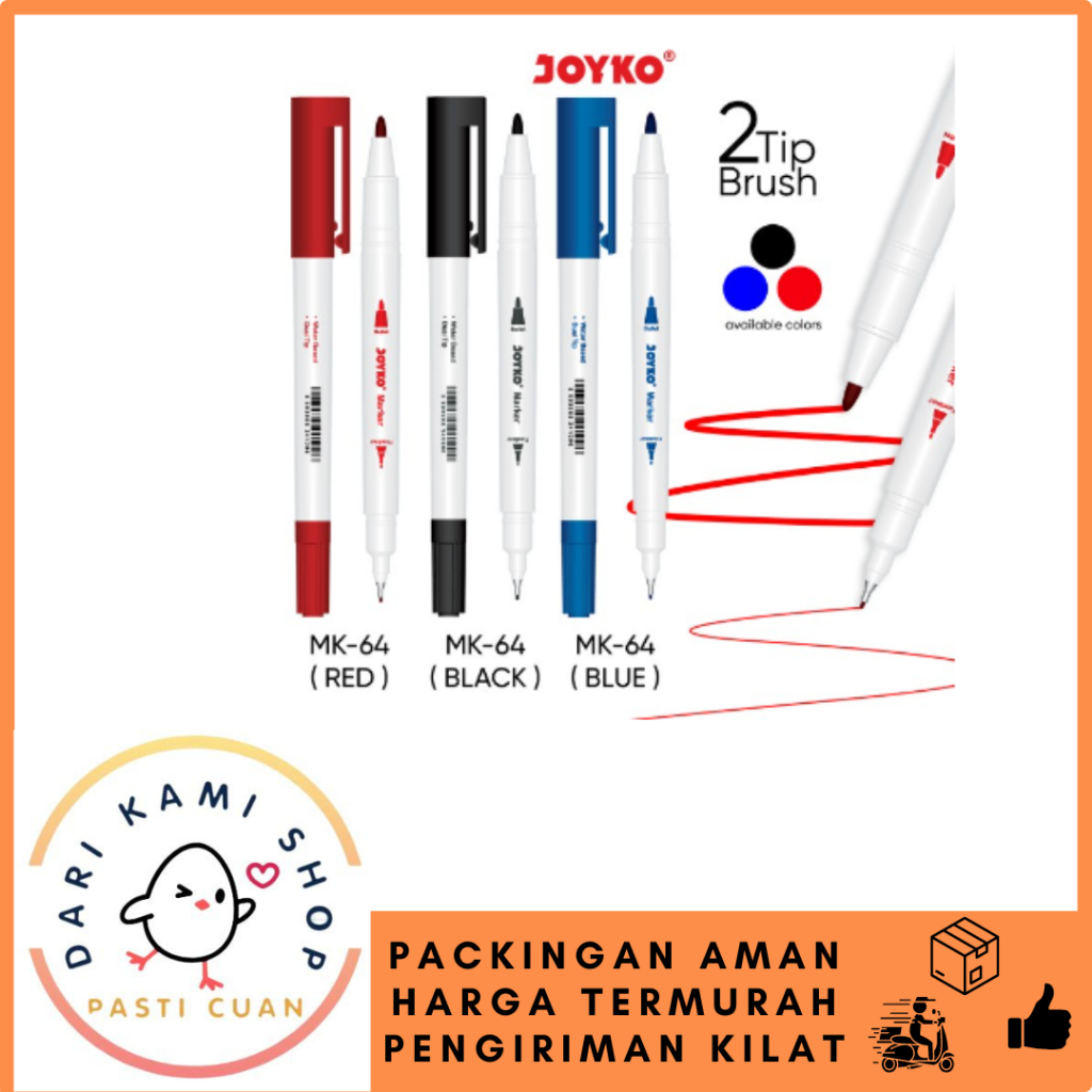 Jual JOYKO PERMANENT MARKER / SPIDOL / PENANDA BERWARNA MK-64 DUAL TIP ...