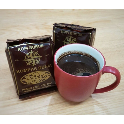 Jual Kopi Bubuk Lampung Robusta Cap Kompas Dunia Special Kemasan Foil ...