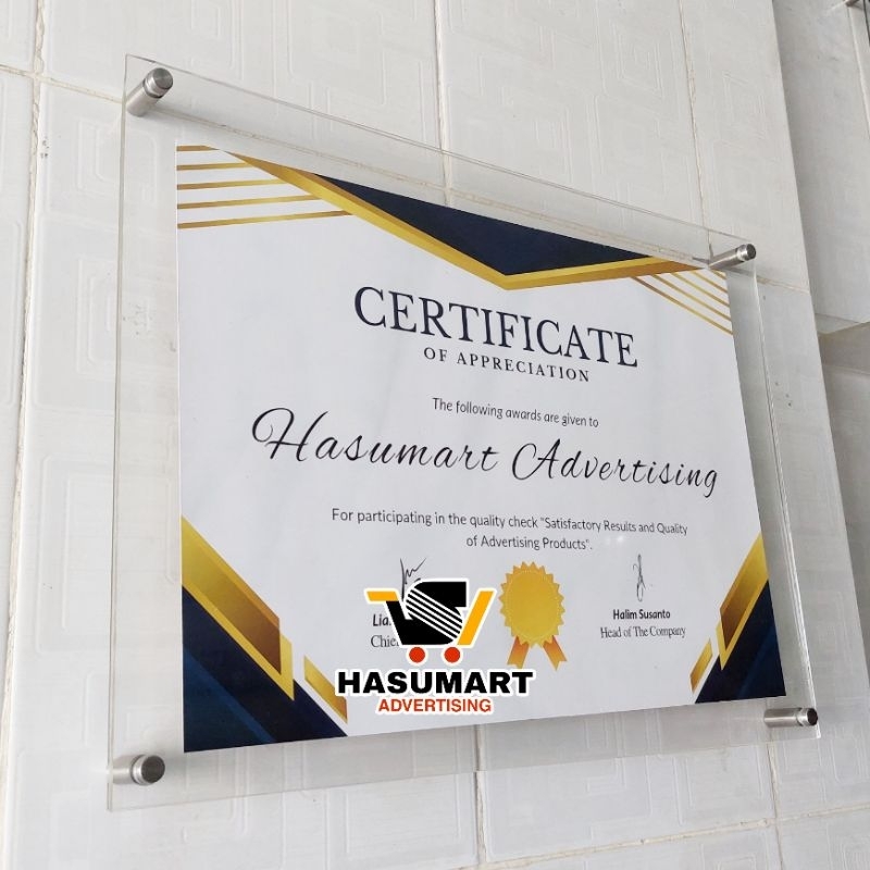 Jual Frame Akrilik A3+ Untuk Papan Iklan, Poster, Foto, Sertifikat ...