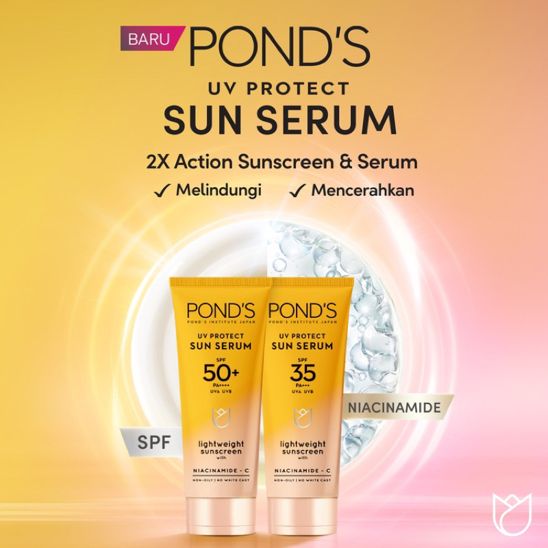 Jual Pond's UV Protect Sun Serum SPF 35 PA+++ dan SPF 50+ PA++++ 30g ...