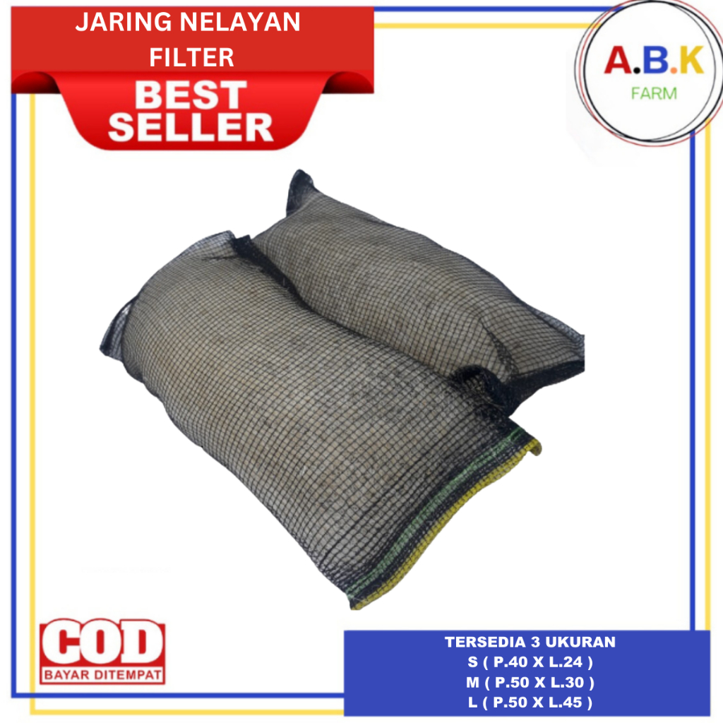 Jual Jaring nelayan + kantong media filter kolan aquarium Ukuran S ...