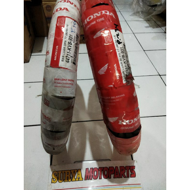 Jual BAN DEPAN BELAKANG 80/90 90/90 14 NON TUBLES ORIGINAL HONDA GENUINE PARTS | Shopee Indonesia