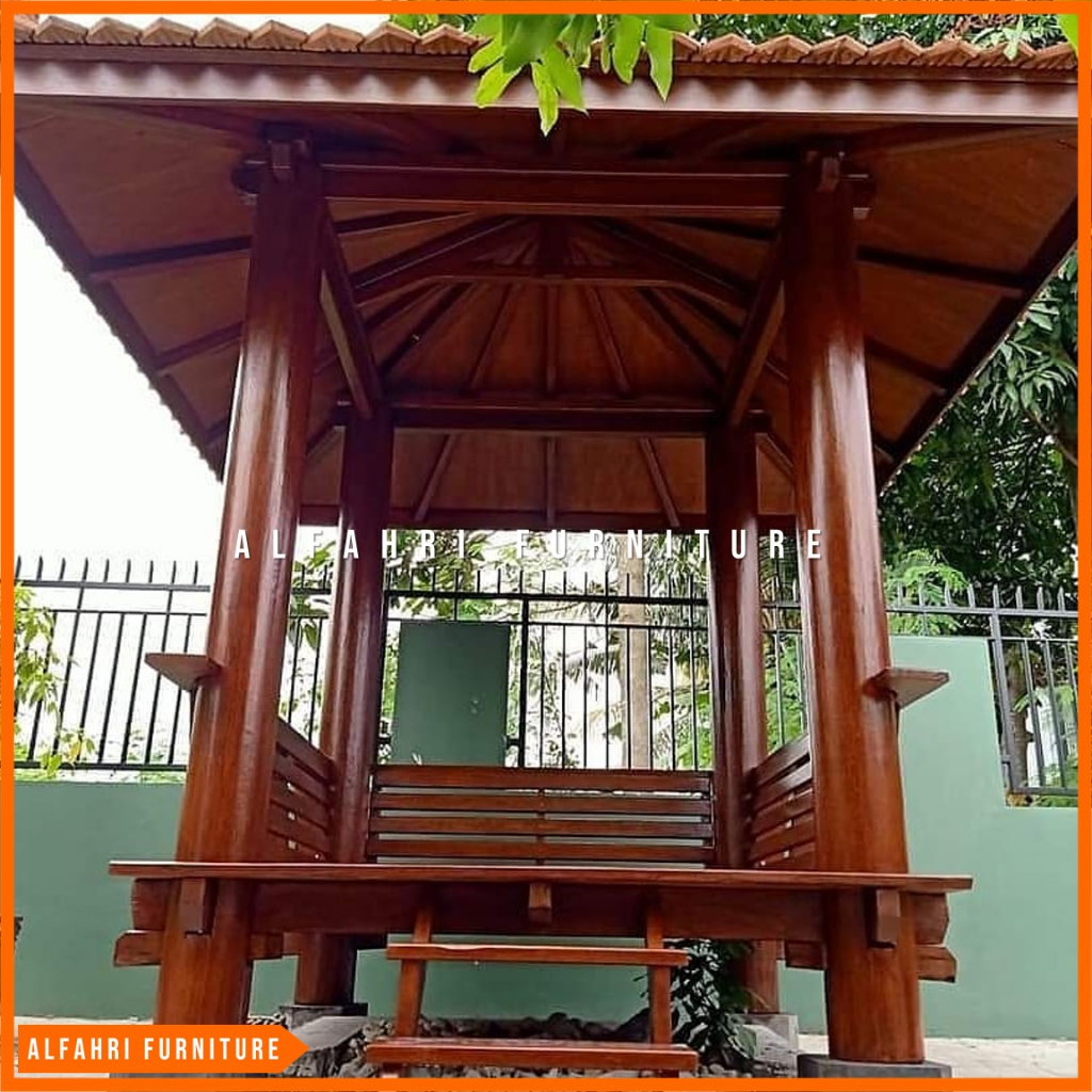 Jual Gazebo Kayu Minimalis 2x2 Meter | Saung Gasebo Taman Rumah Atap ...