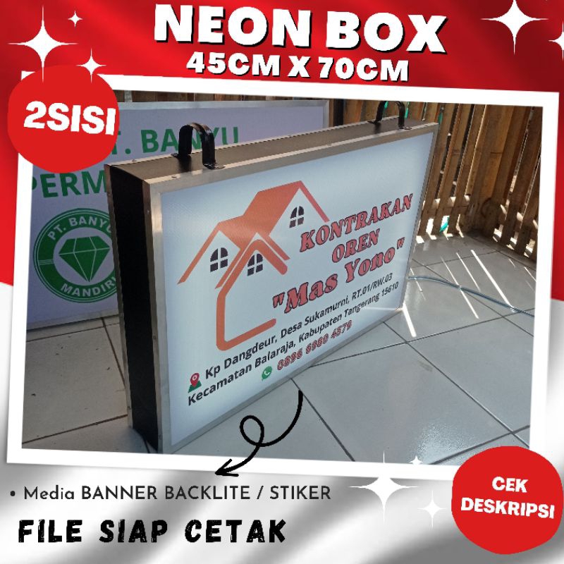 Jual NEON BOX 2SISI 45CM X 70CM + BREKET | Shopee Indonesia