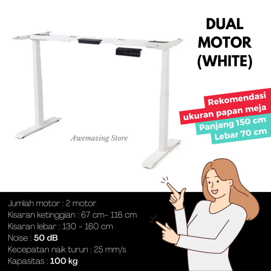 Jual Kaki Meja Elektrik Adjustable Electric Working Gaming Desk / Meja ...