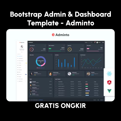 Jual Bootstrap Admin & Dashboard Template - Adminto Original | Shopee Indonesia