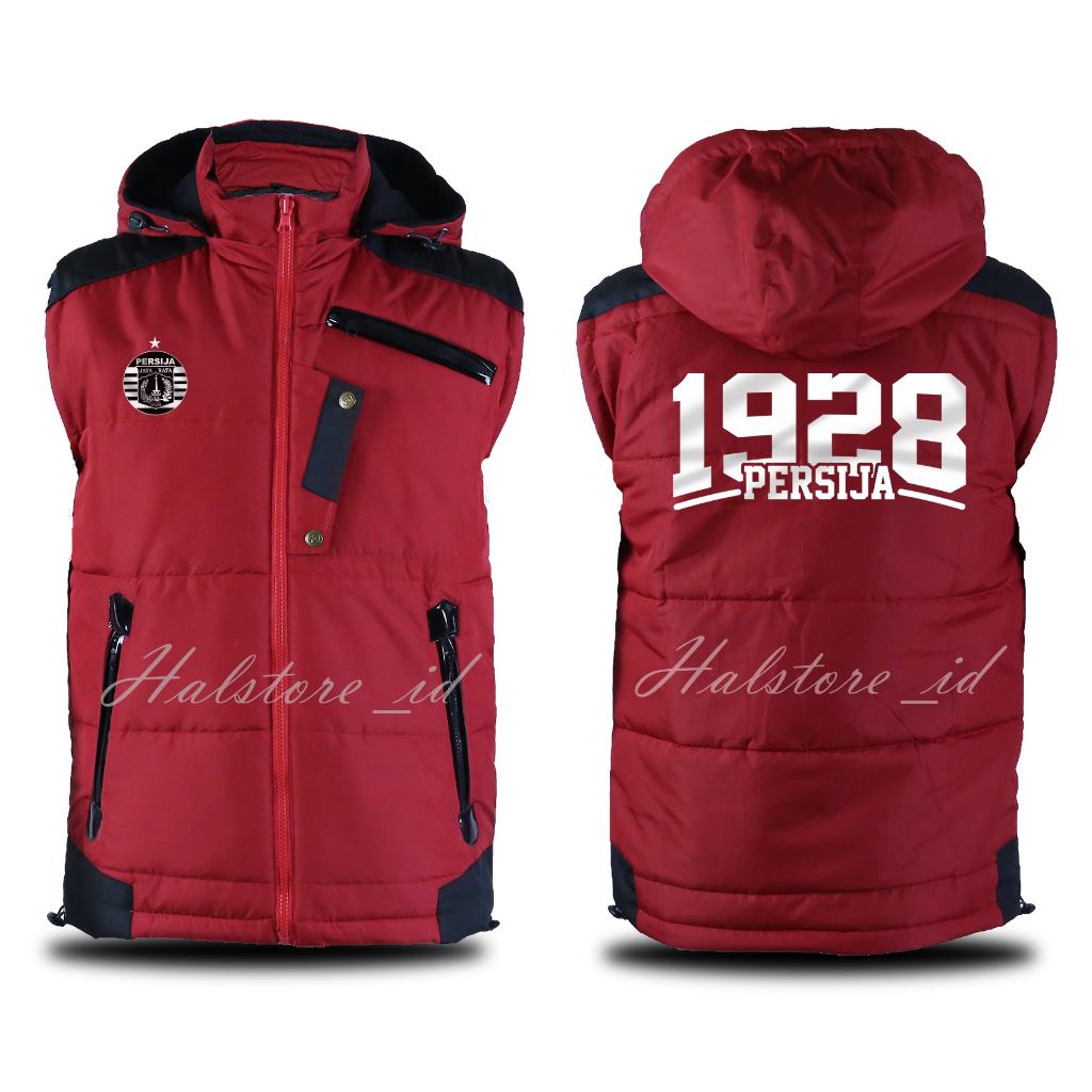 Jual Jaket Rompi Body Vest Bahan Premium Berlogo Persija 1928 Hoodie ...
