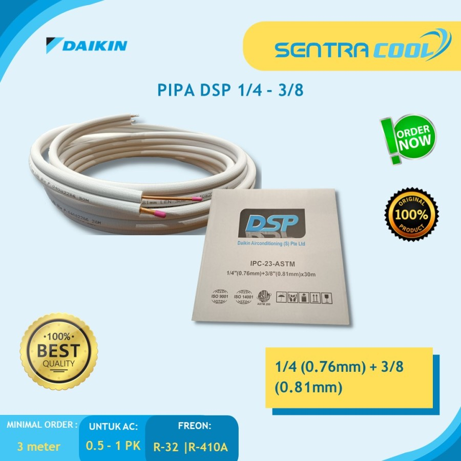 Jual Pipa AC DSP 1/4 3/8 ( ½ pk - 1 pk ) Per meter | Shopee Indonesia
