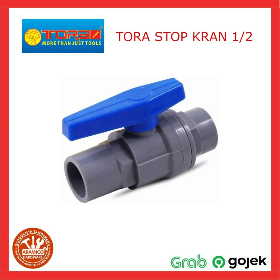 Jual Tora Stop Kran 1/2 Inch Ball Valve PVC Gagang Plastik 1/2 ...
