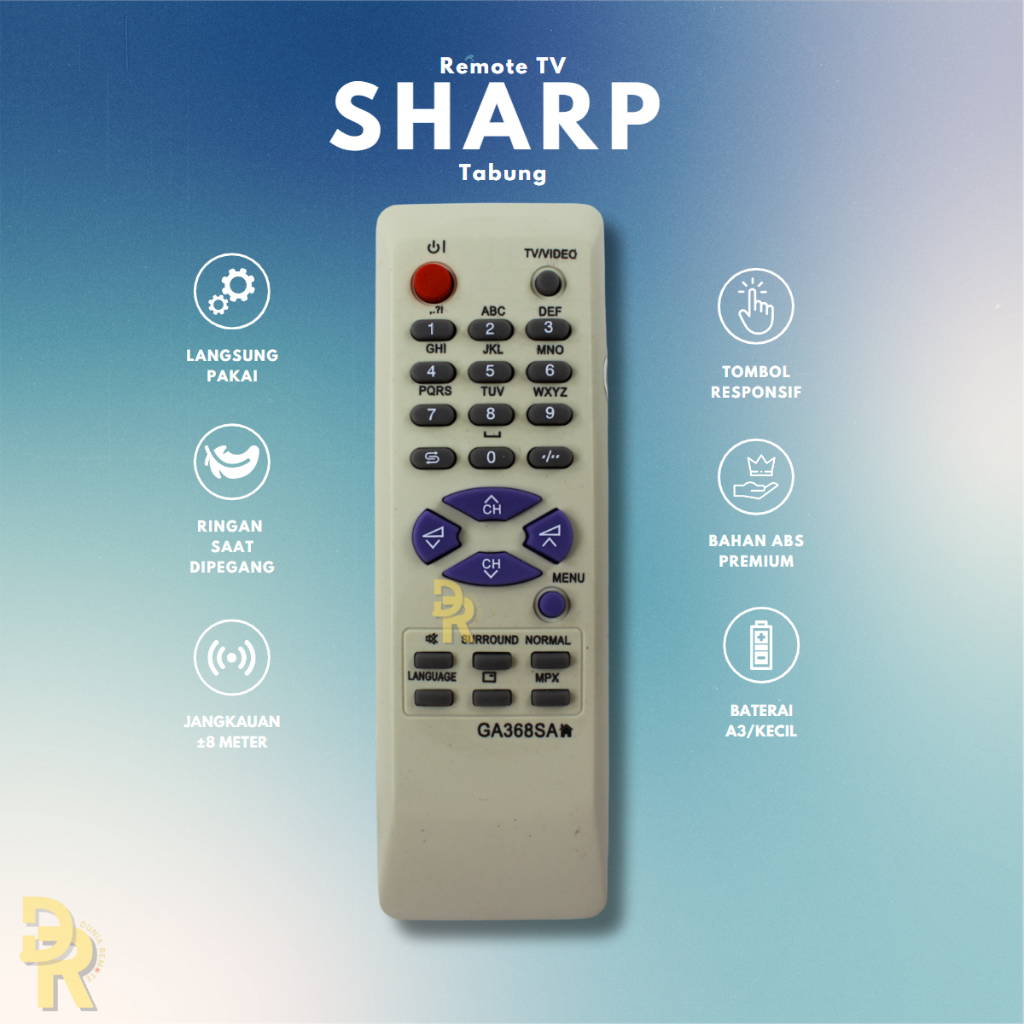 Jual Remot Remote TV Tabung Sharp 368 tanpa setting | Shopee Indonesia