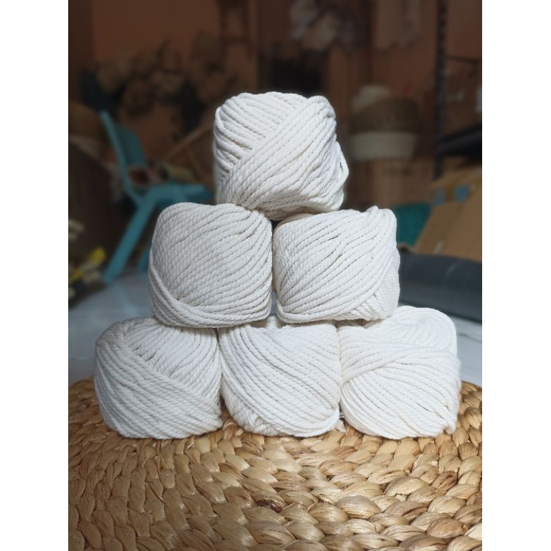 Jual Tali Katun Macrame Cotton Rope 100 Gram Ukuran 3 MM benang macrame ...