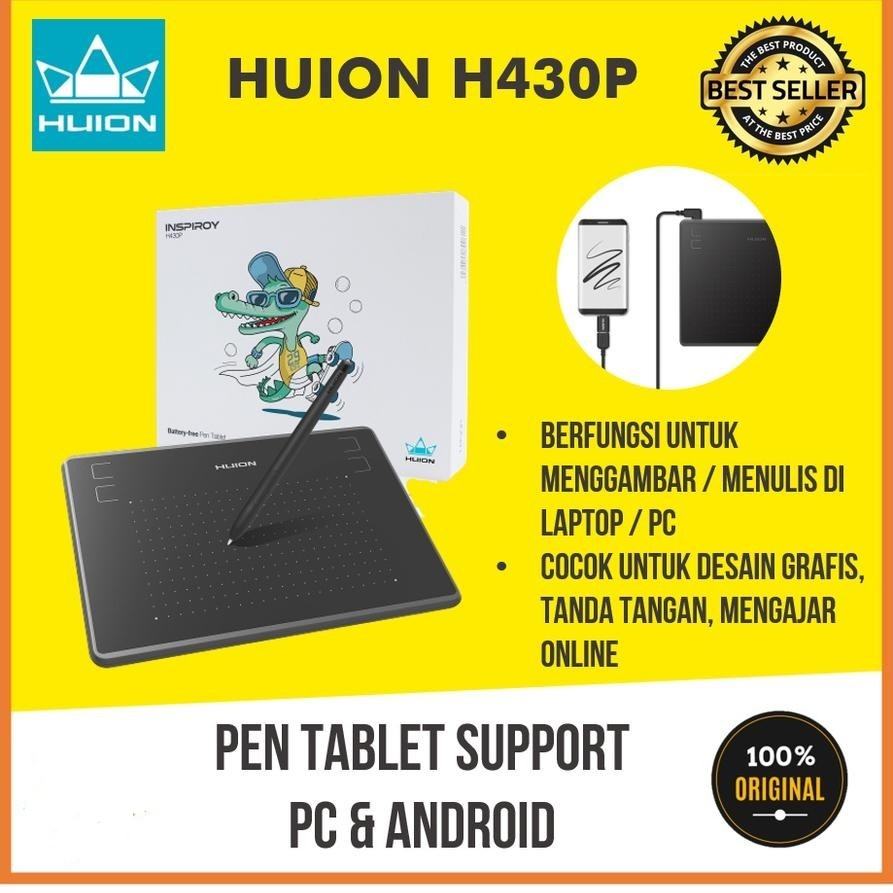 Jual HUION H430P GRAPIC DRAWING TABLET DESIGN SIGNATURE OSU | Shopee ...