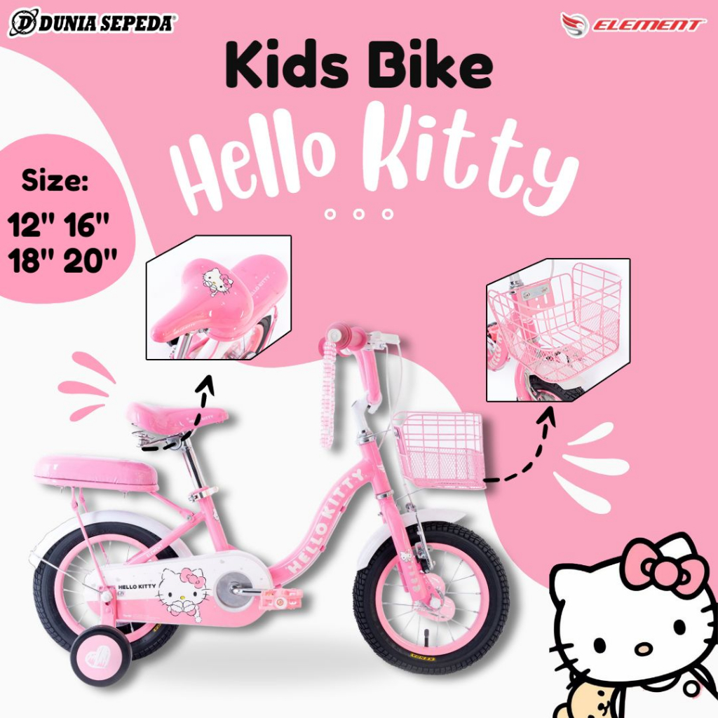 Jual SEPEDA MINI ANAK 12 16 18 20 ELEMENT HELLO KITTY | Shopee Indonesia