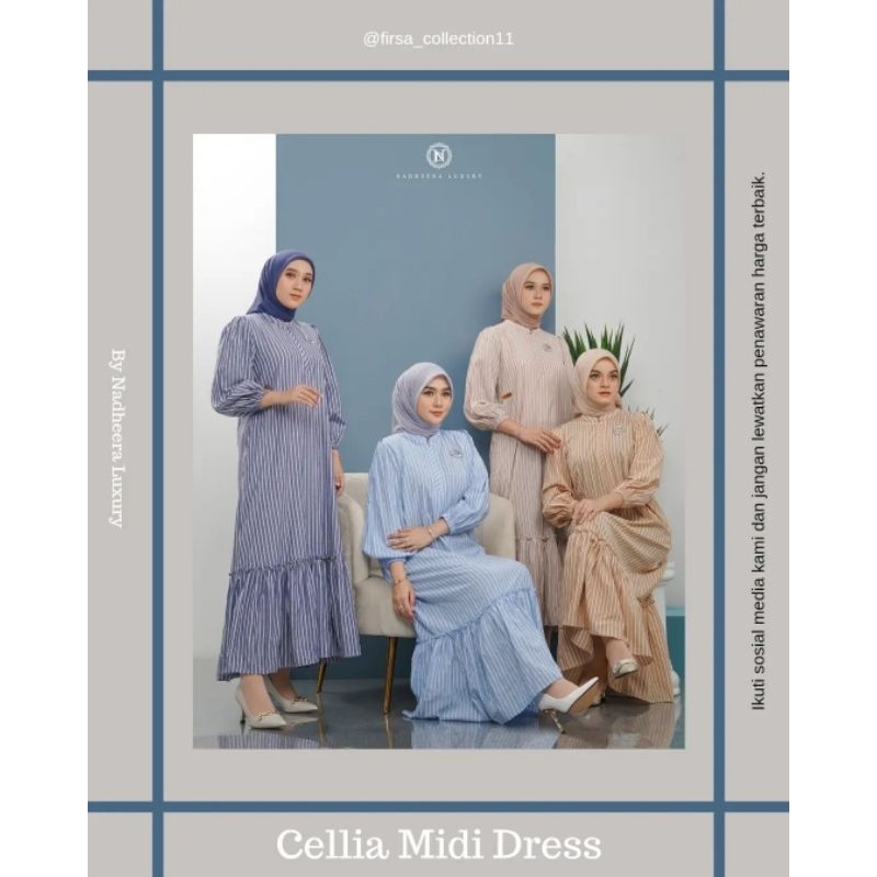 Jual CELLIA MIDI DRESS BY NADHEERA LUXURY | Shopee Indonesia