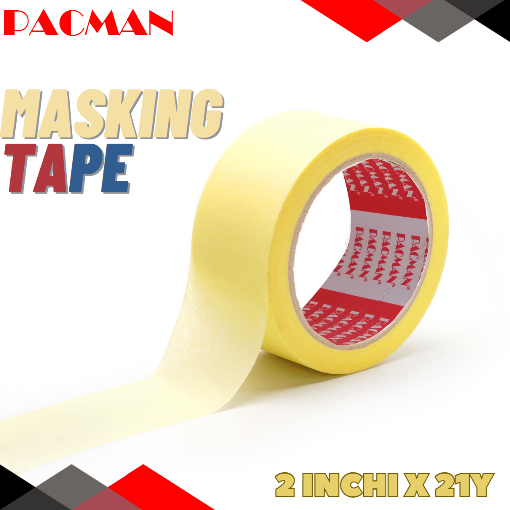 Jual 48MM Masking tape Pacman lakban kertas lakban cat terbaik termurah ...