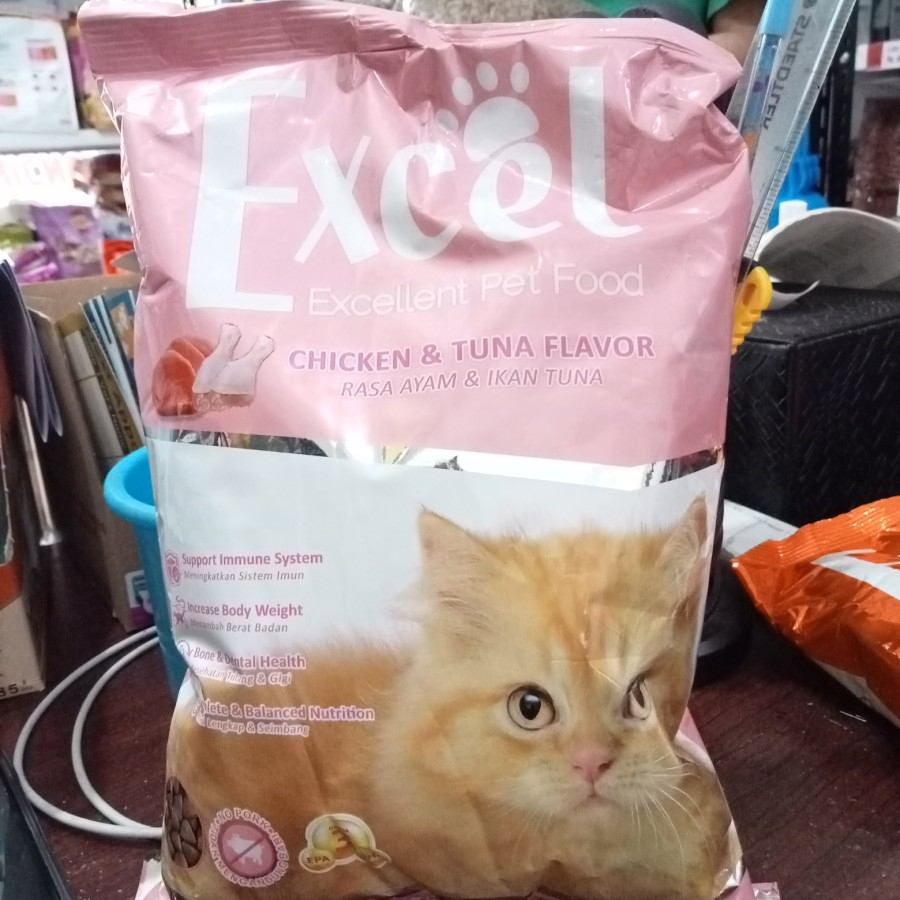 Jual Dry Cat Food EXCEL Mother & Kitten Chicken Tuna 500G - Makanan ...
