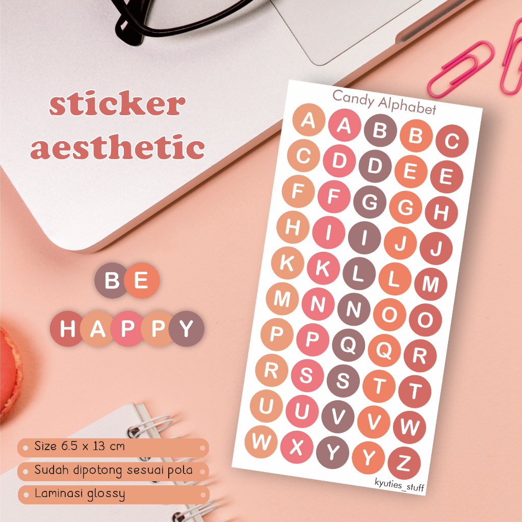 Jual Candy Alphabet Sticker | Journaling | Stiker huruf | Stiker Lucu ...