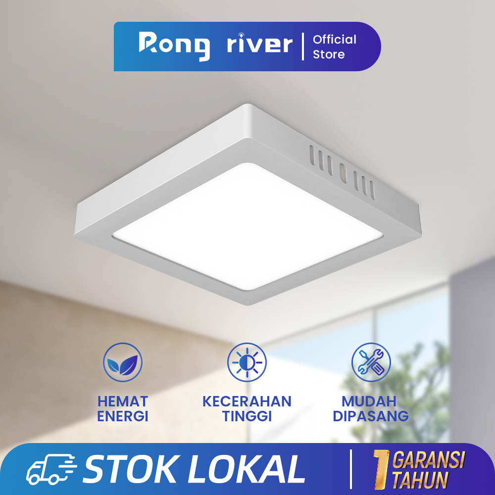 Jual RONG RIVER lampu downlight LED Panel Bentuk Kotak 24W 12W 8W 6W ...