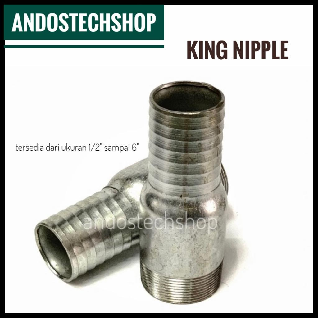 Jual King Nipple Drat 0,75" Galvanis | Sambungan Selang Nepel 3/4 Inch ...