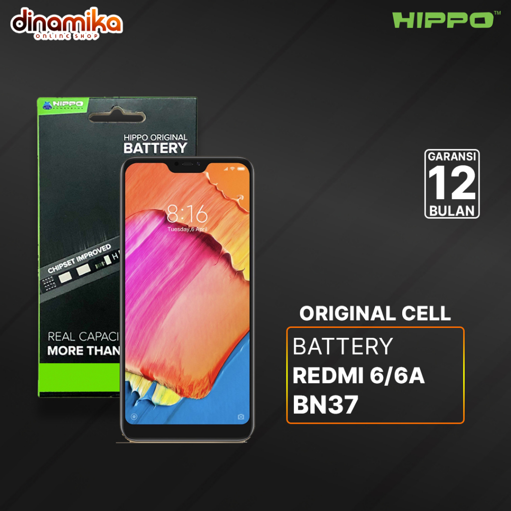 Jual Hippo Baterai Battery ORI 100% Xiaomi Redmi 6/6A BN37 2900MAH ...
