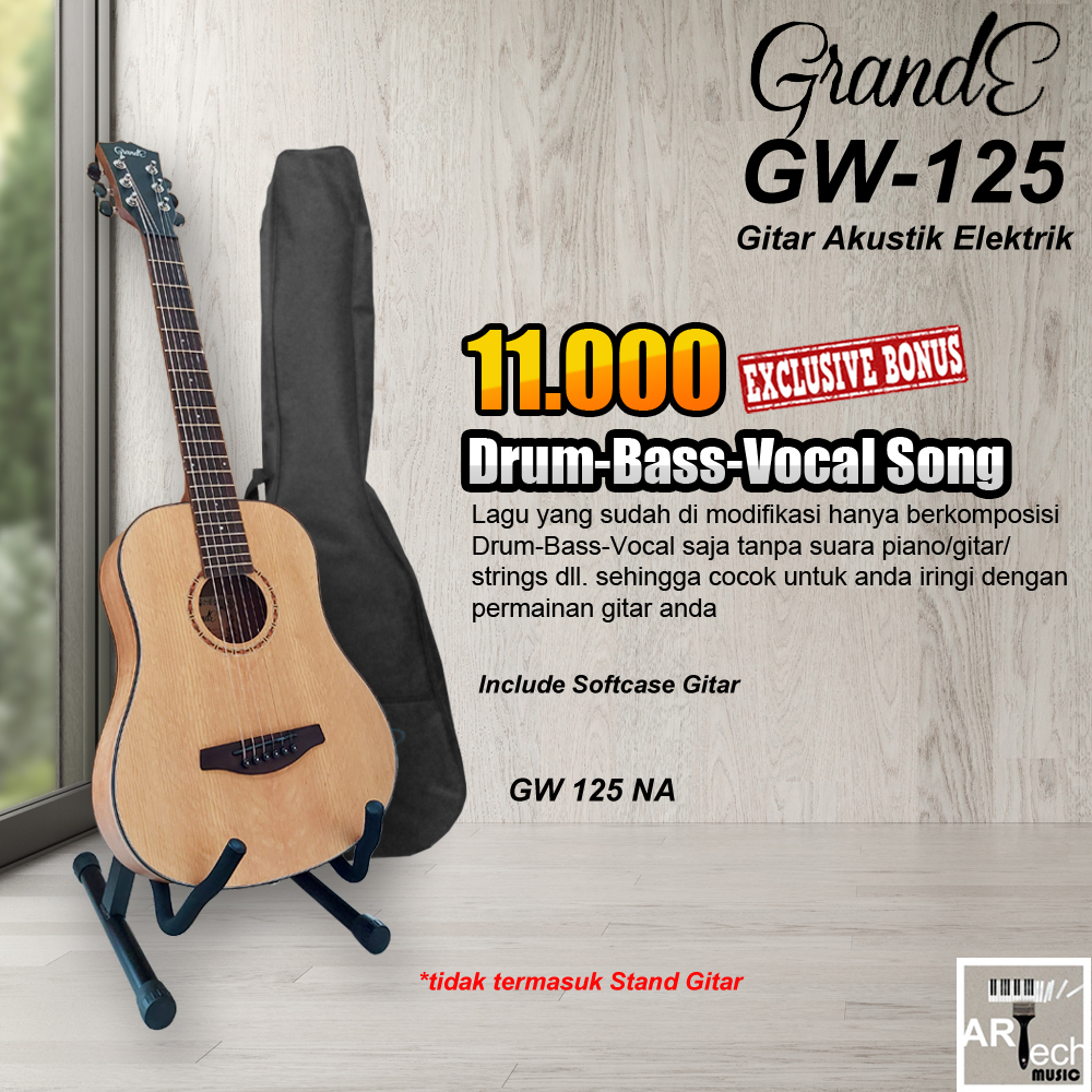Jual Grande GW 125 / GW125 Gitar Akustik String Size 3/4 Original | Shopee Indonesia