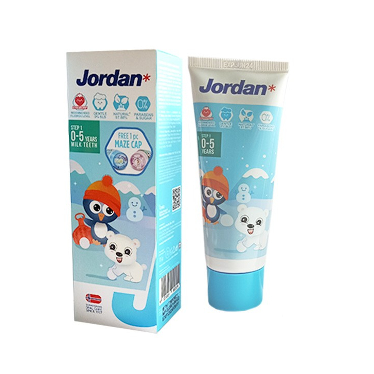Jual Jordan Kids Step 1 Toothpaste 0-5 Years Milk Teeth - Pasta Gigi ...