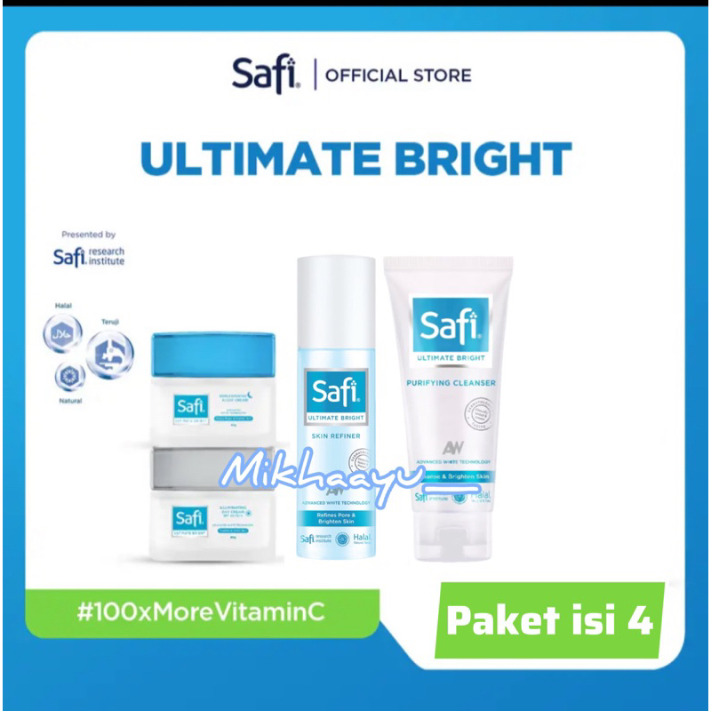 Jual Safi Ultimate Bright Paket basic isi 4 ( SKIN REFINER ) | Shopee Indonesia