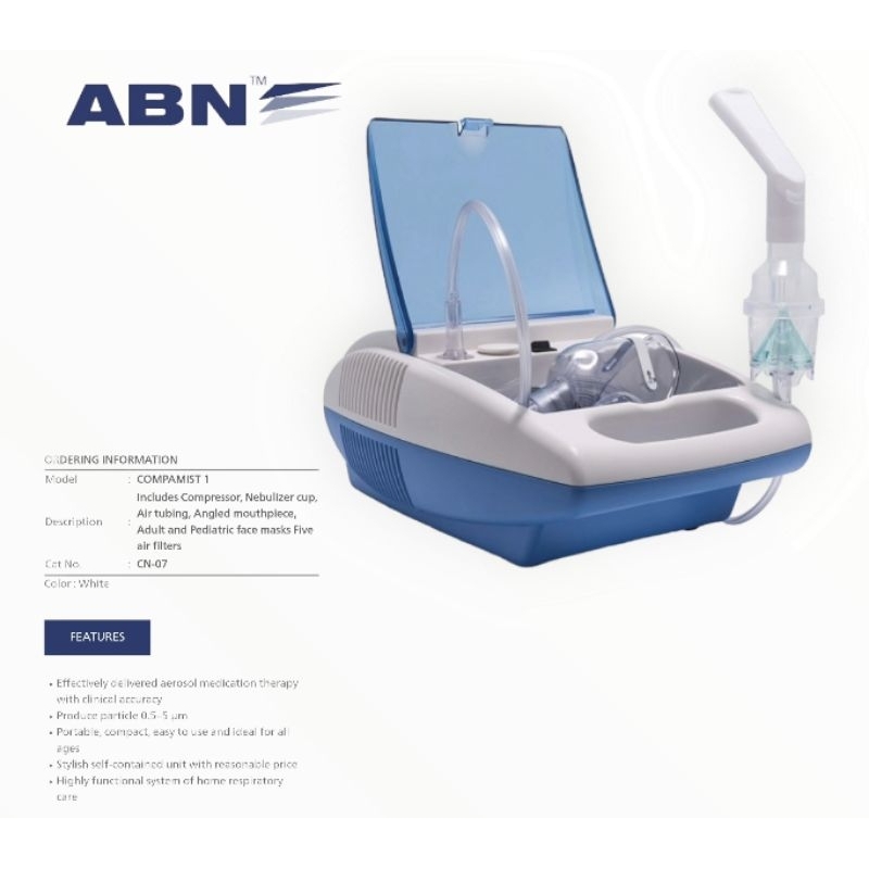 Jual ABN Nebulizer Compressor Compamist 1 Alat Uap Pengencer Dahak ...
