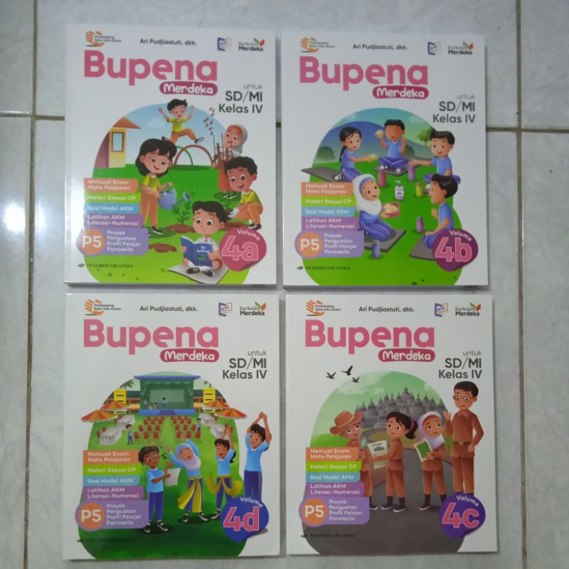 Jual Kelas 4 SD/MI Bupena Merdeka 4A, 4B, 4C & 4D Kurikulum Merdeka Erlangga | Shopee Indonesia