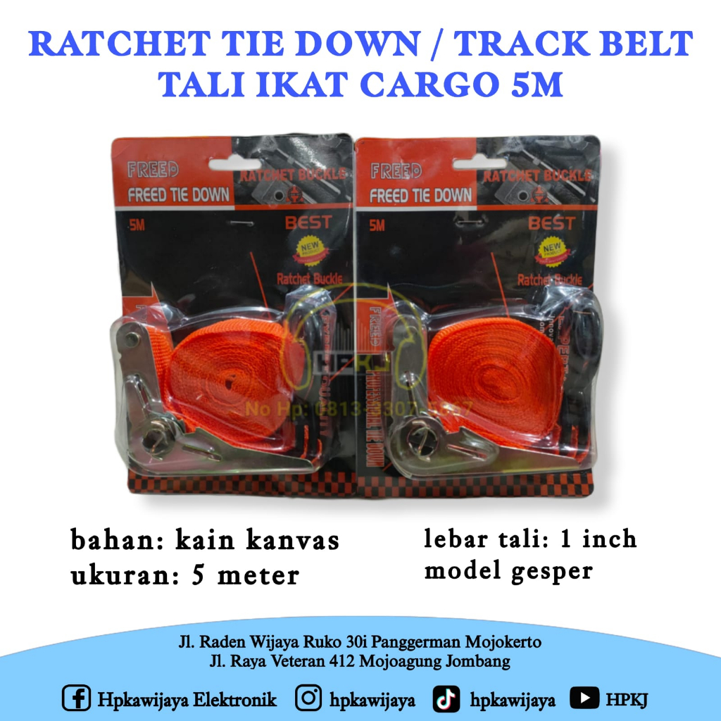 Jual TRACK BELT RATCHET TIE DOWN 5M Tali Ikat Cargo Lashing Pengikat ...