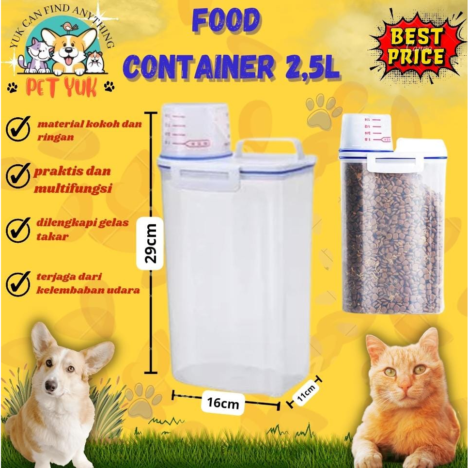 Jual Wadah Penyimpanan Bahan Makanan Kucing/Anjing Beras MultiFungsi ...