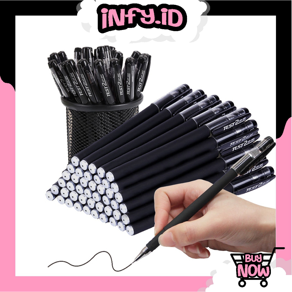Jual INFY - Pena Polos Gel Hitam Pulpen Sekolah Kantor Import S082 ...
