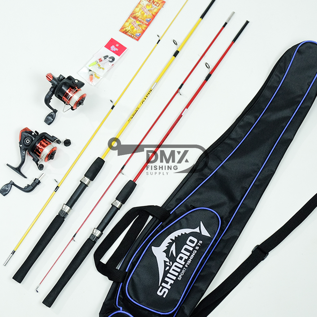 Jual 2 Full Set Alat Pancing Joran Sambung 120-150 Cm Bonus Tas Reel 5BB Lengkap Isi 2 Set ...