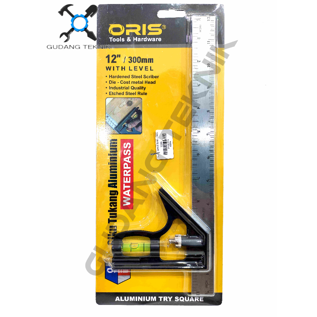 Jual Siku WATERPASS Penggaris Siku 12" ORIS / Penggaris Garis Siku ...