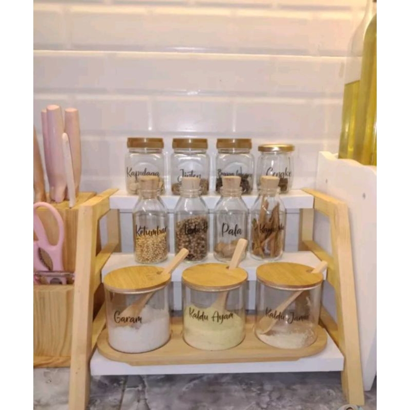 Jual Rak Bumbu Susun 3 Rak Penyimpanan Bumbu Dapur Rak Aesthetic ...