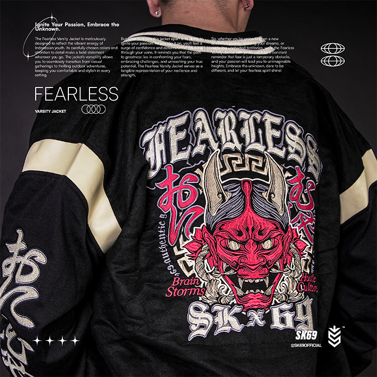 Jual SK69 FEARLESS Varsity Jacket Oversized | Shopee Indonesia