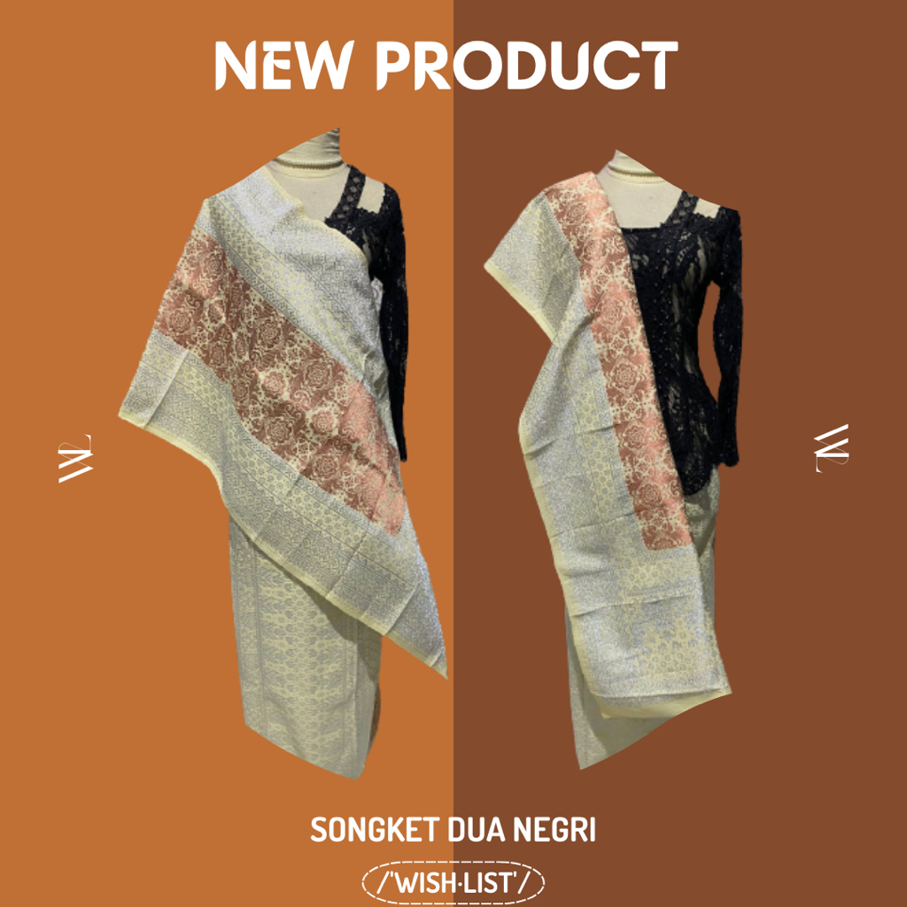 Jual Kain Tenun Bahan Tradisional Dua Negri Songket Kekinian Selendang Murah Ulos Model Desain ...
