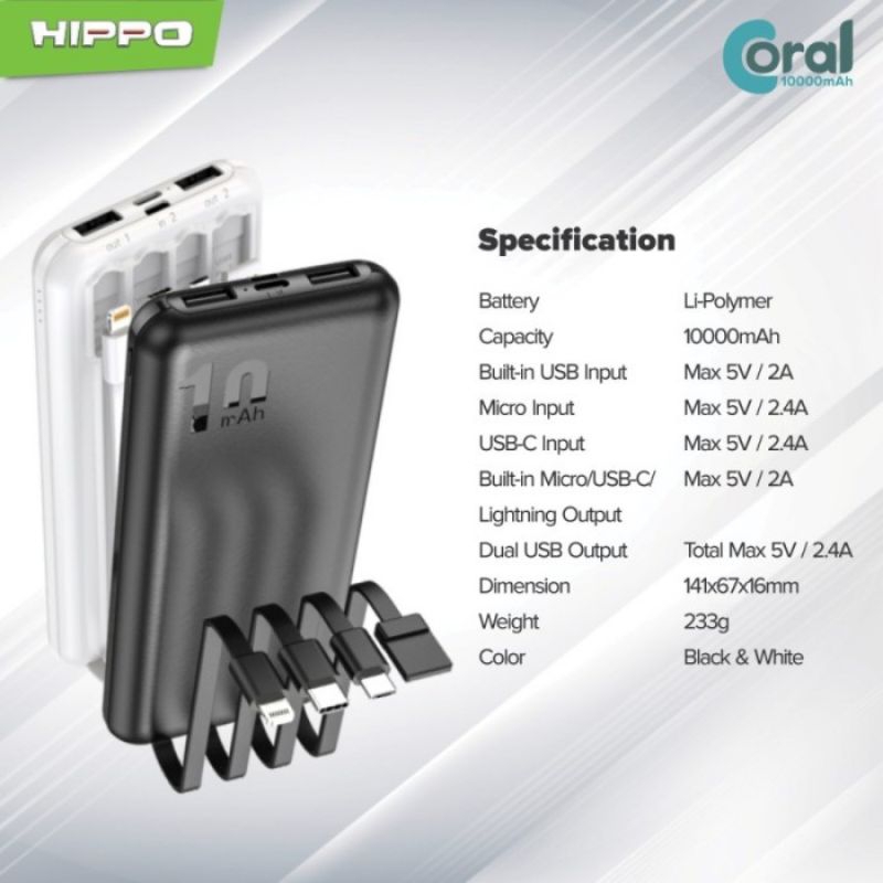 Jual Powerbank Hippo Coral 10000mAh 5 Output - Hipo Power Bank 10000 ...