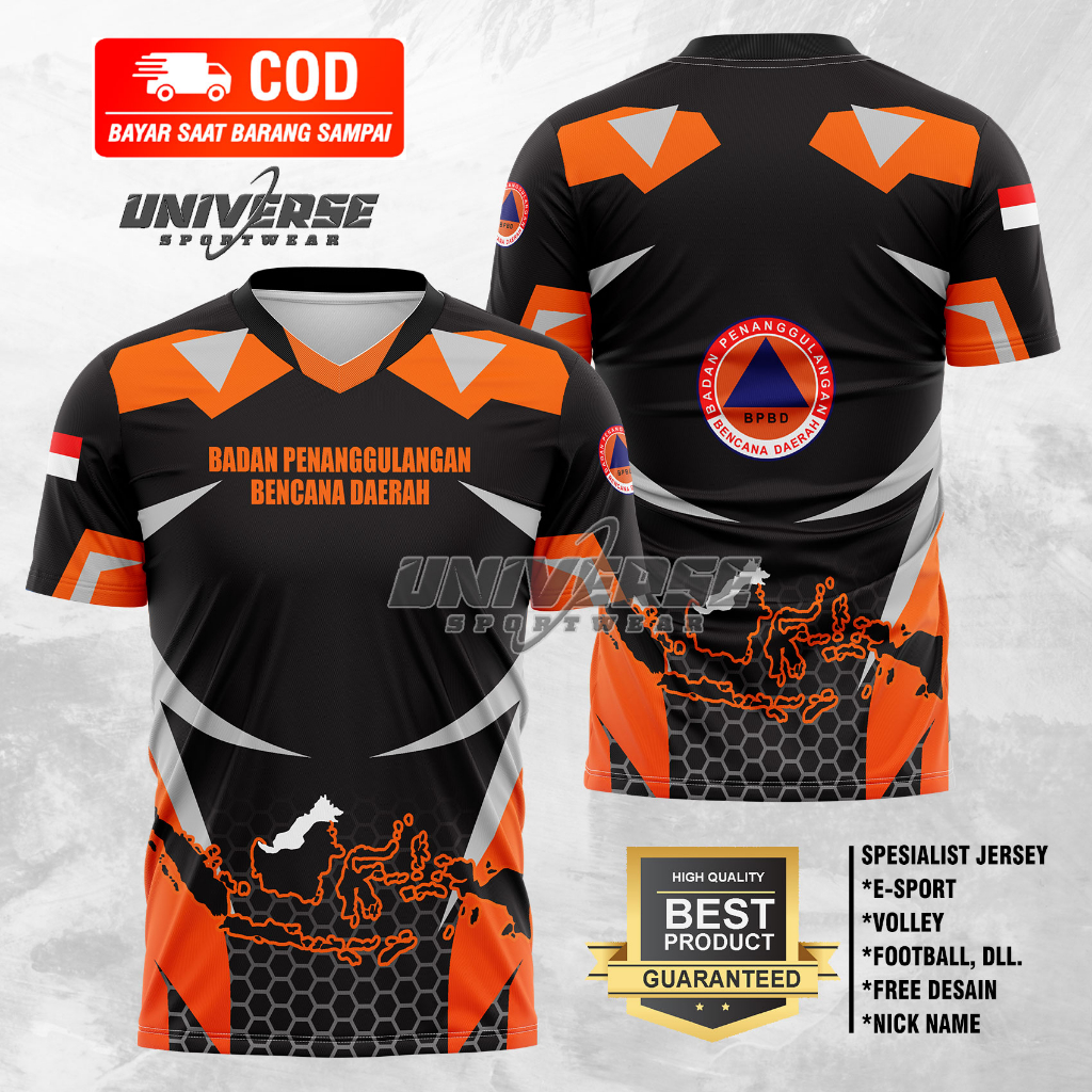 Jual Jersey BPBD / Kaos BPBD Dryfit/ Kaos Badan Penaggulangan Bencana ...