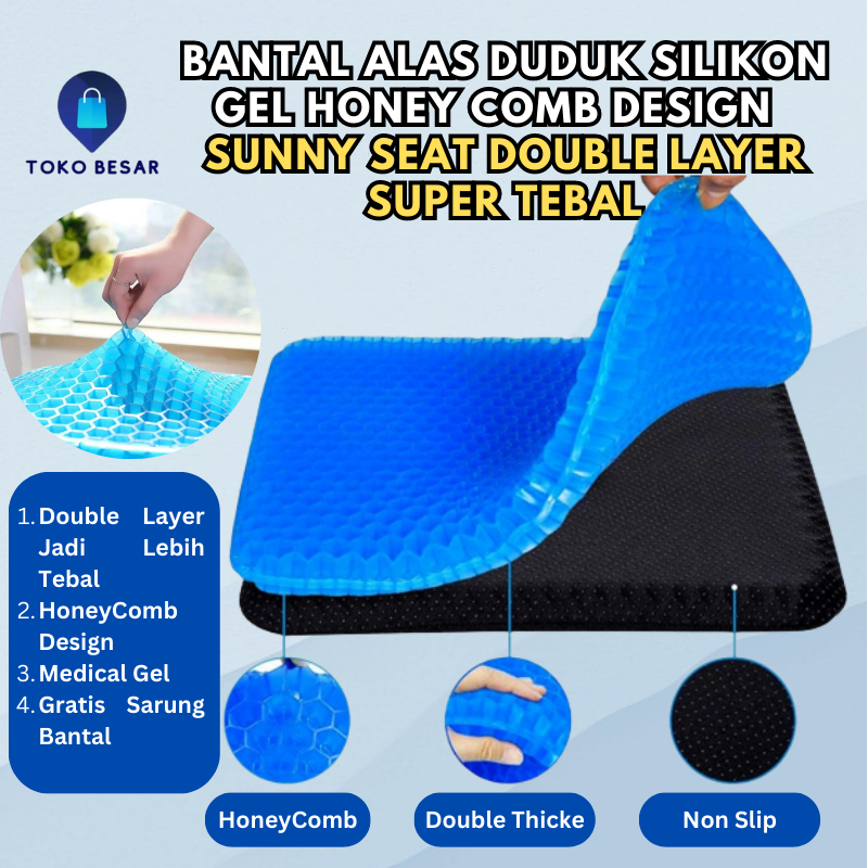 Jual ORIGINAL Bantalan Alas Duduk Silikon Gel Empuk dan Nyaman DOUBLE ...