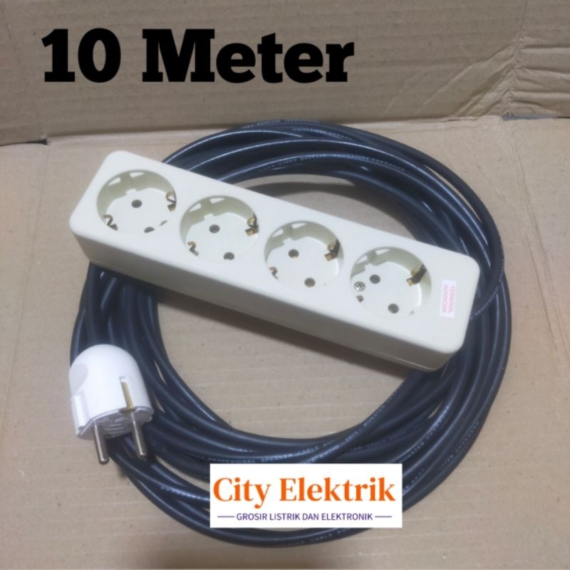 Jual Stop Kontak Jadi Rakitan Kabel 10 Meter + Terminal Uticon 4 Lubang ...