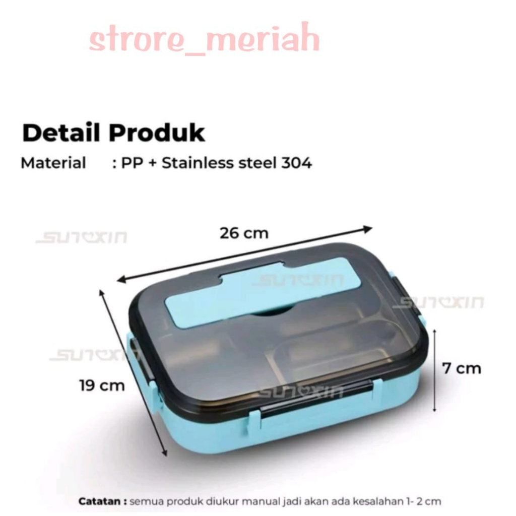 Jual SM Lunch Box Stainless Steel 3 Grid/ 3 SEKAT | Shopee Indonesia