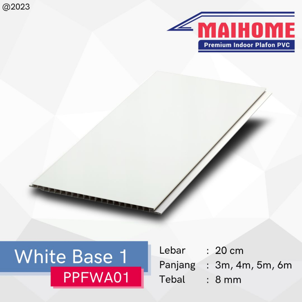 Jual Plafon PVC Putih Polos Maihome White Base 1 Doff Ukuran 400 cm x ...