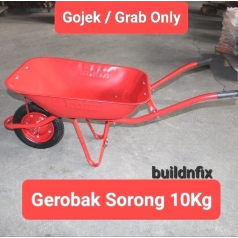 Jual GEROBAK SORONG / GEROBAK PASIR / GEROBAK TUKANG MERAH & HITAM ...