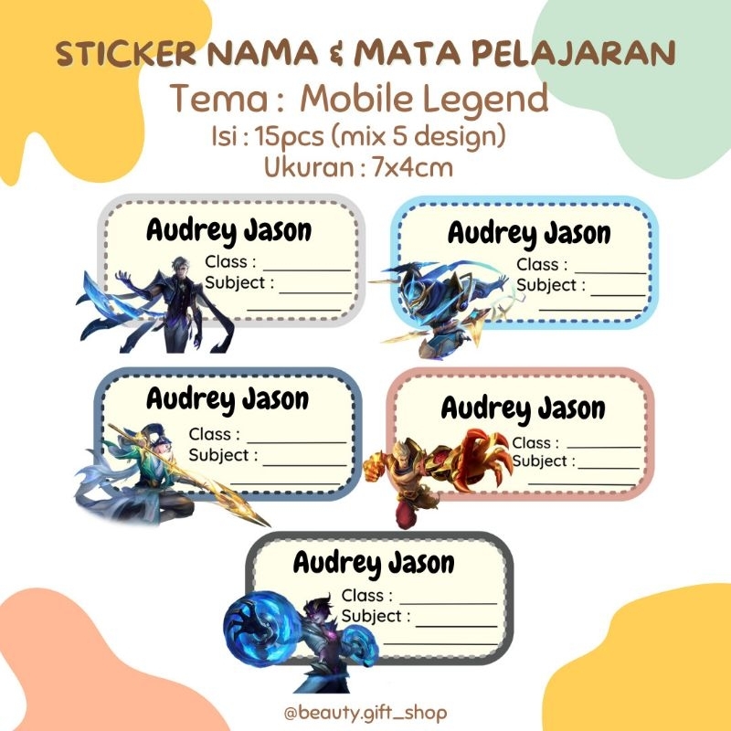 Jual STIKER LABEL MATA PELAJARAN CUSTOM | Shopee Indonesia