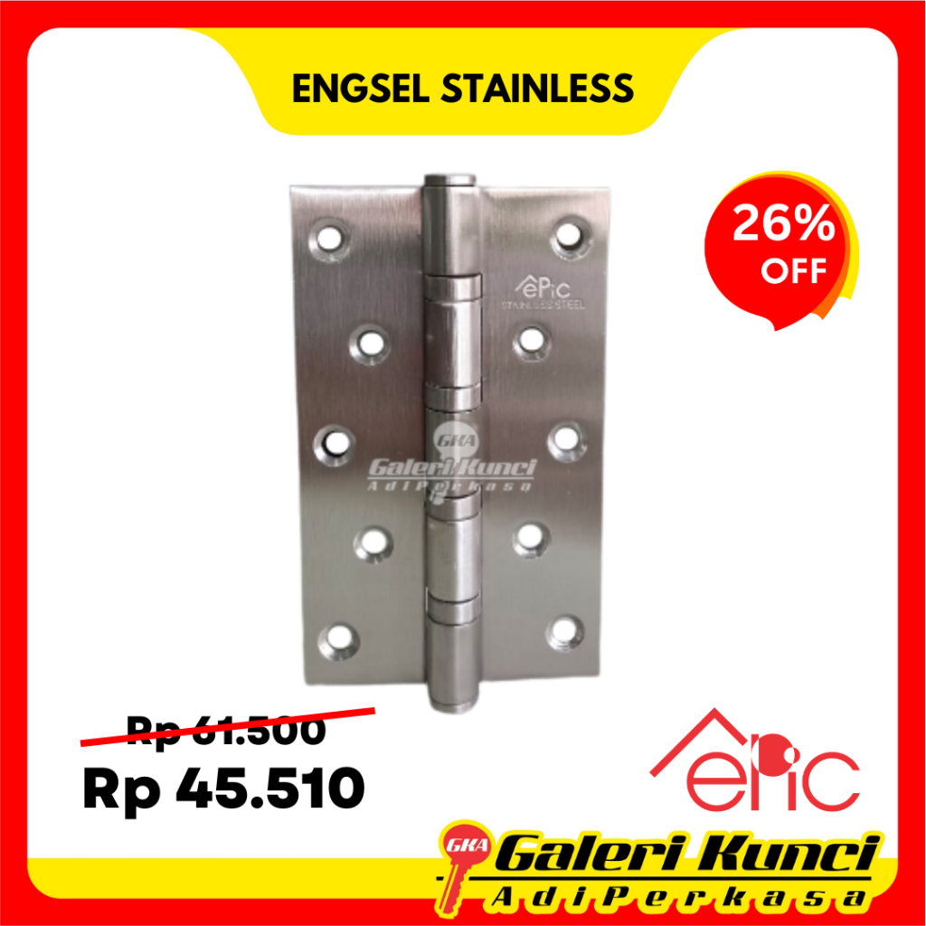 Jual Engsel Stainless EPIC 5X3X3MM 4BB SSS Engsel Pintu Jendela ...
