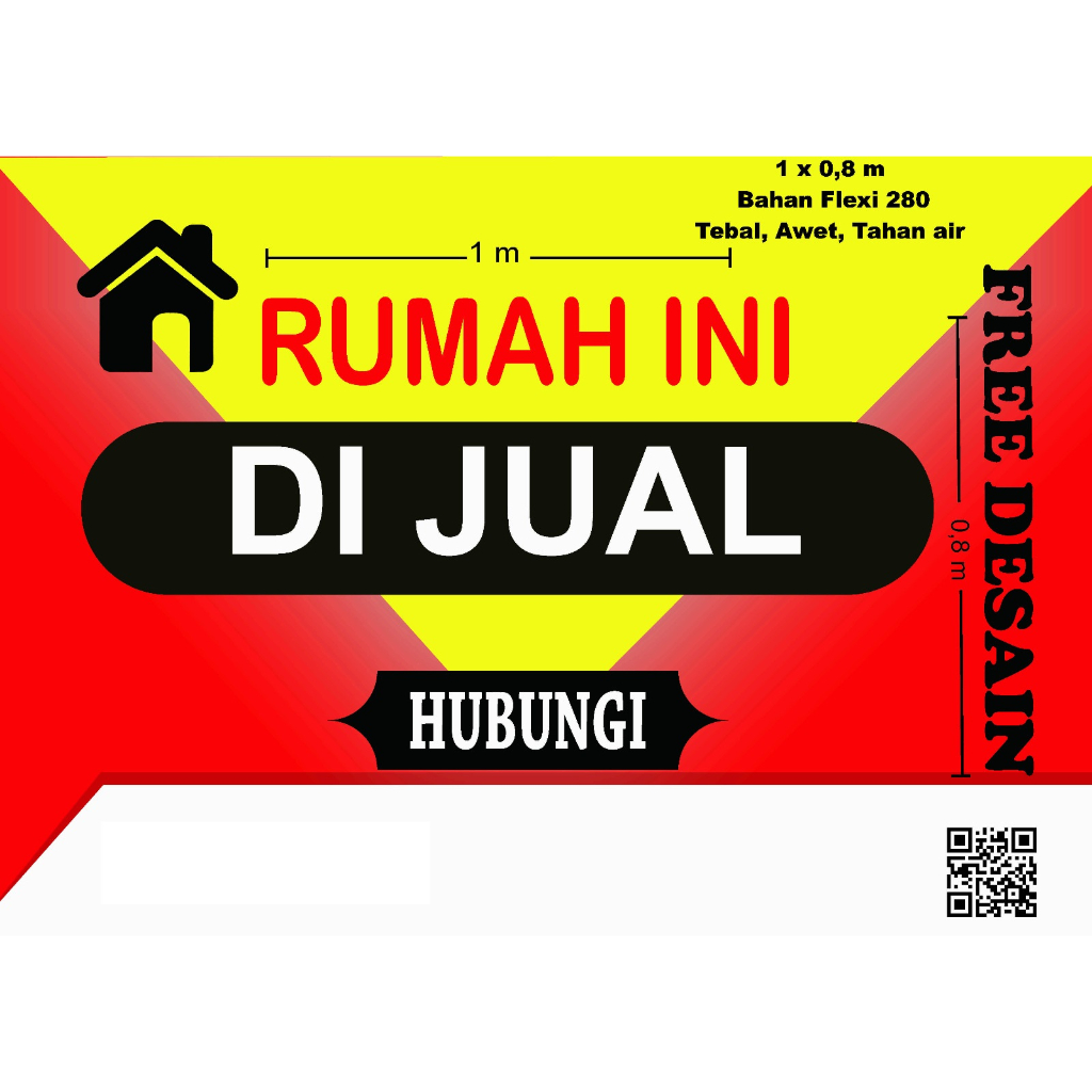 Jual cetak banner TULISAN RUMAH DIJUAL | Shopee Indonesia