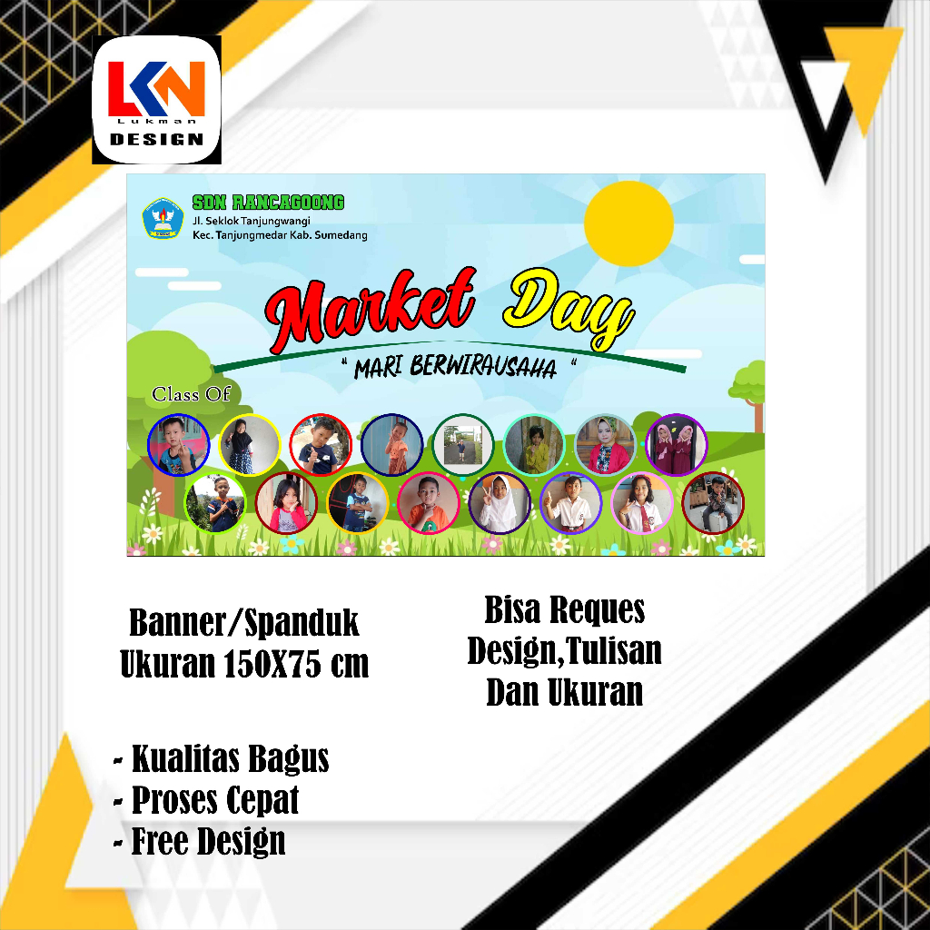 Jual spanduk banner Market Day uk, 150x75cm | Shopee Indonesia